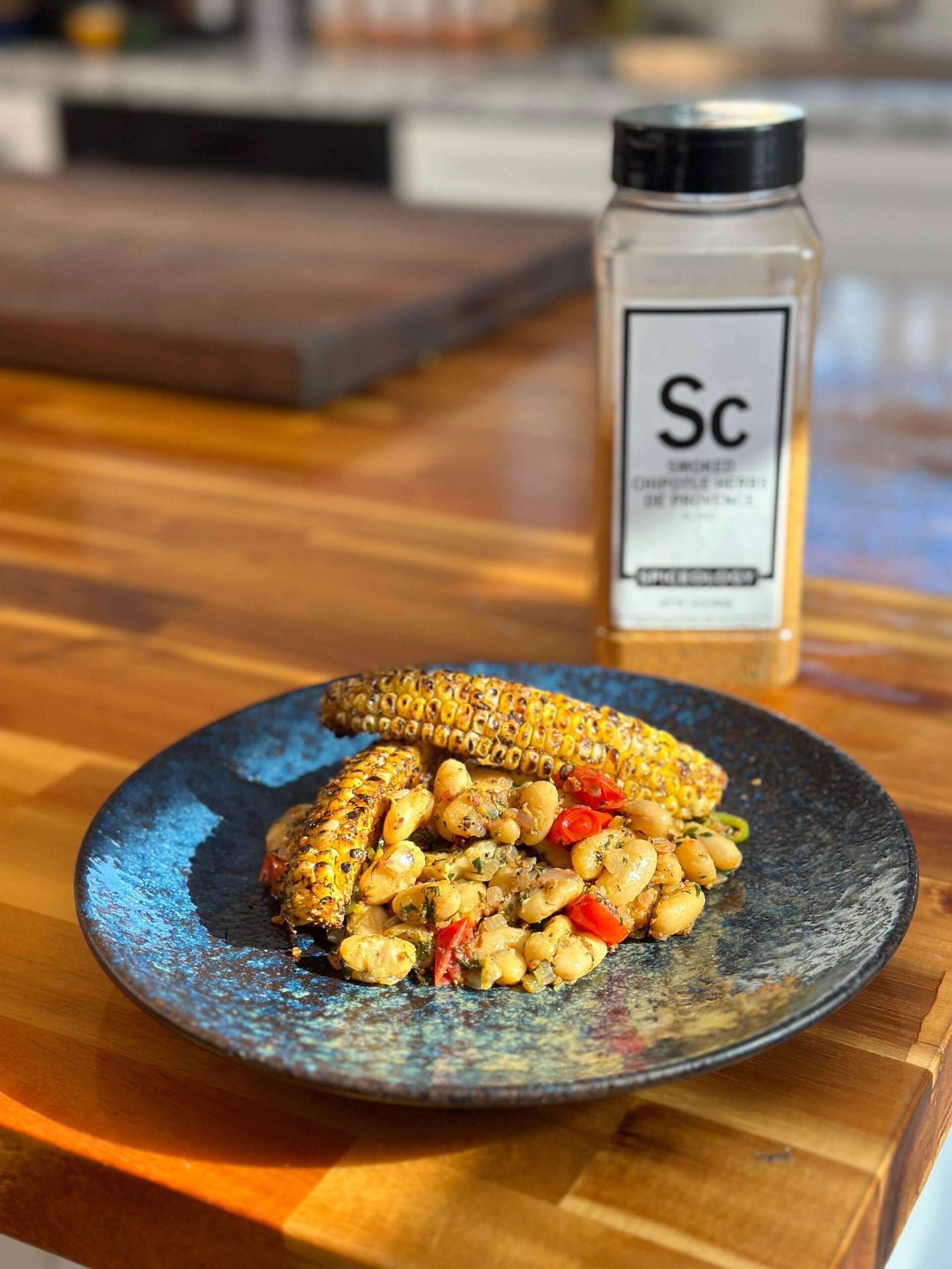 Smoked Chipotle Herb de Provence Corn Ribs & Cannellini Bean Salad – Spiceology