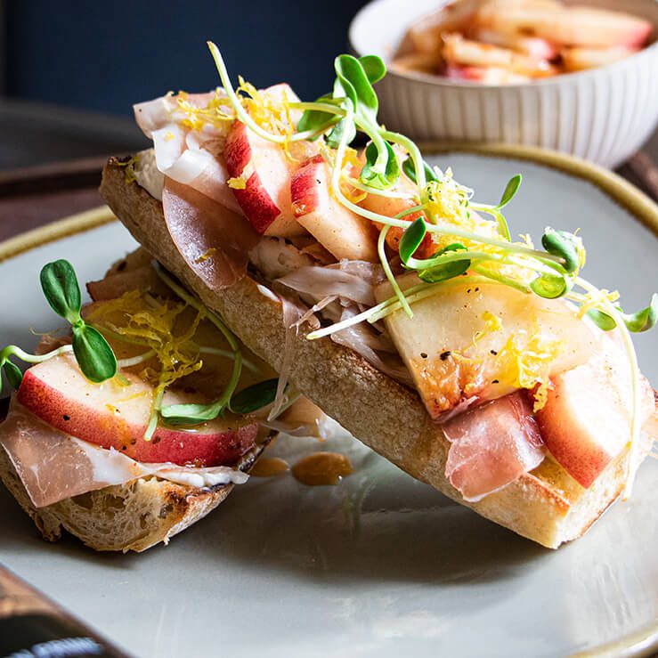 Bourbon Prime Marinated Peach Toast – Spiceology