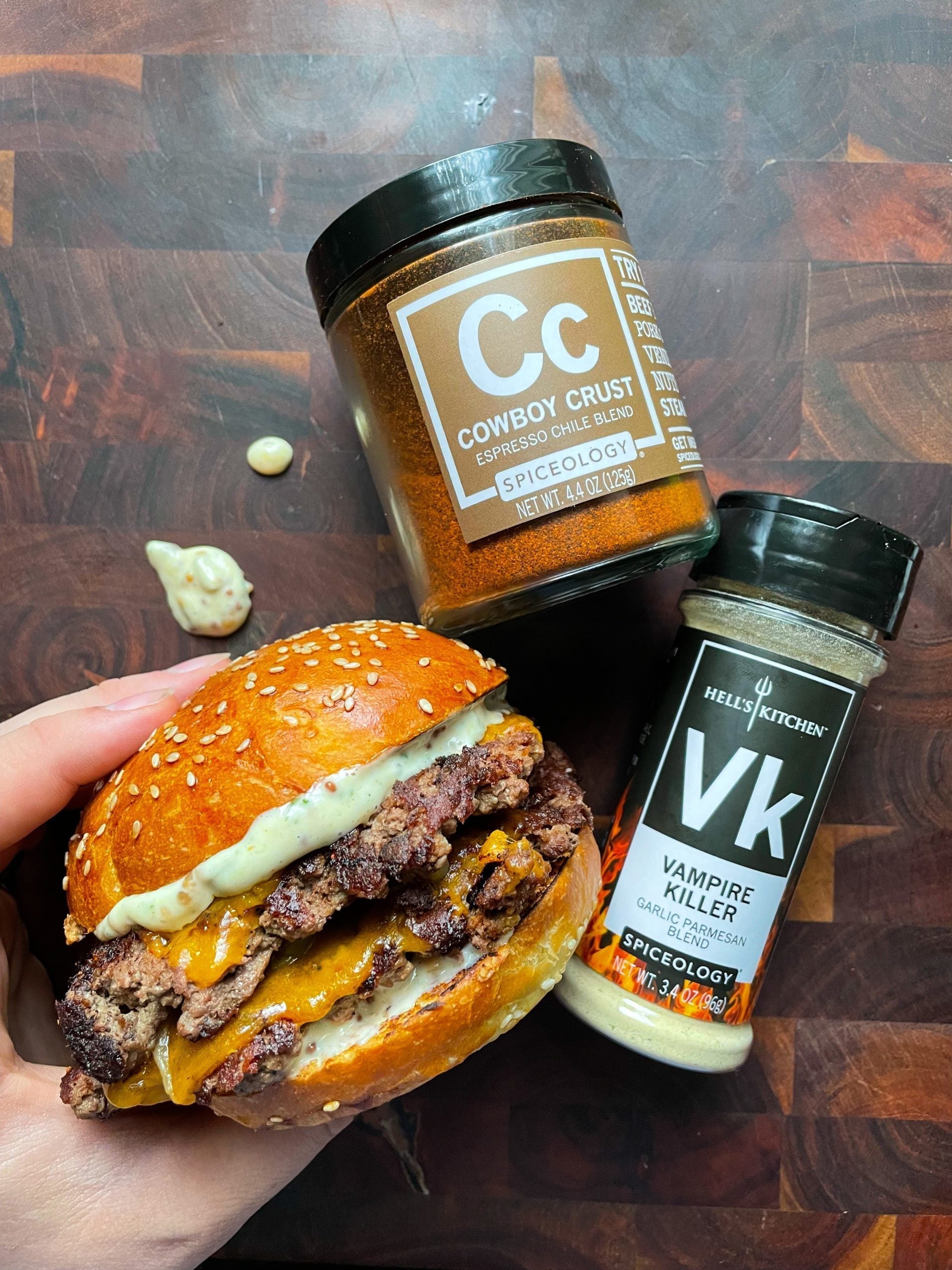 Cowboy Crust Smash Burgers with Vampire Killer Sauce – Spiceology